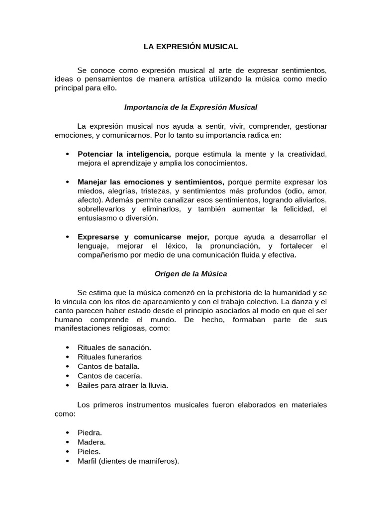 Expresion Musical | PDF | Instrumentos musicales | Musicología