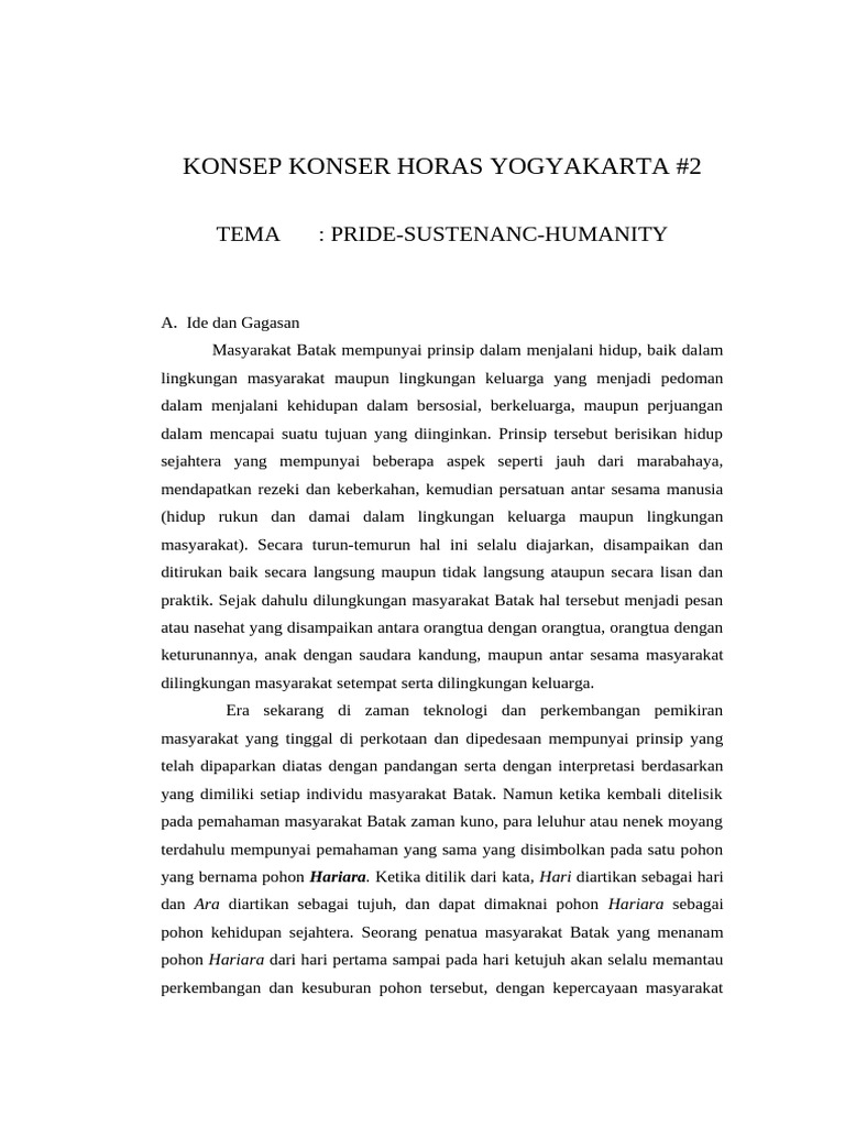 Konsep Konser Horas Yogyakarta | PDF