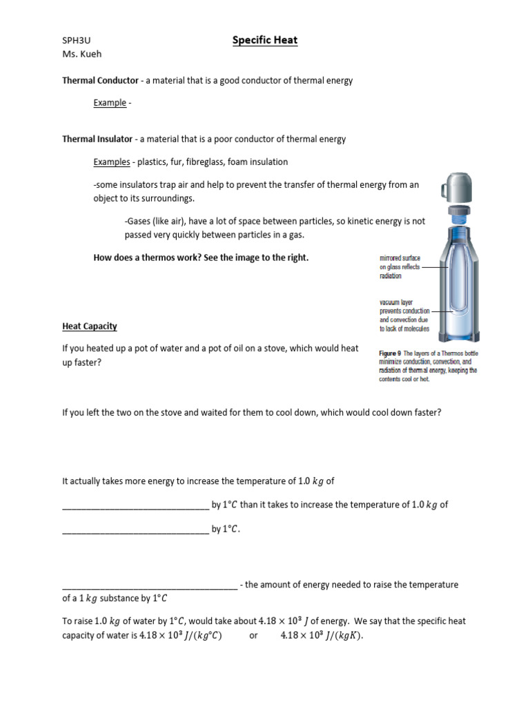 Understanding Specific Heat and Thermal Energy | PDF | Heat | Temperature