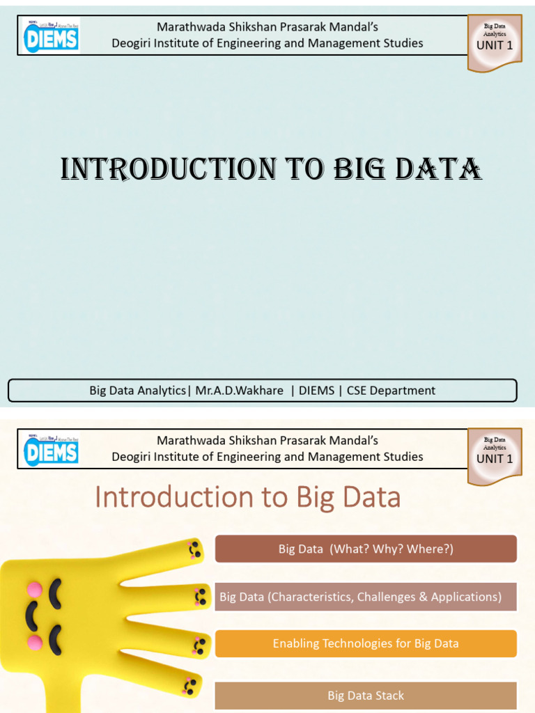 Unit1 | PDF | Apache Hadoop | Big Data