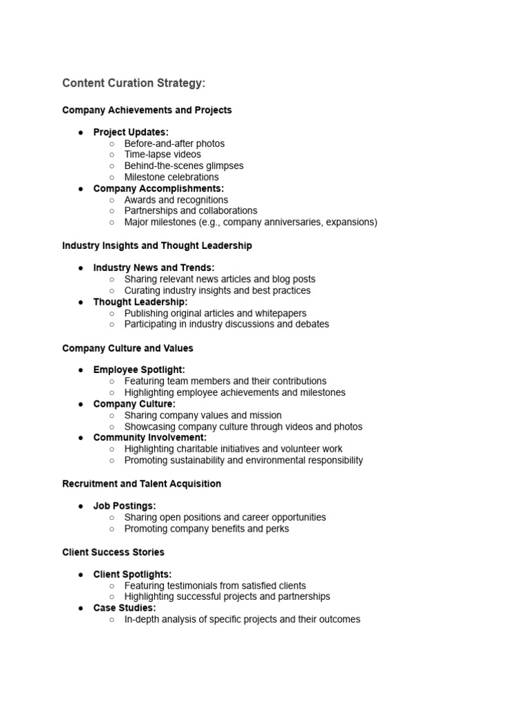 Content Curation Strategy | PDF