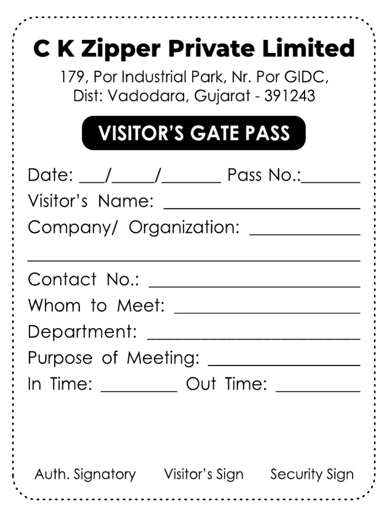 Visitors Gate Pass | PDF