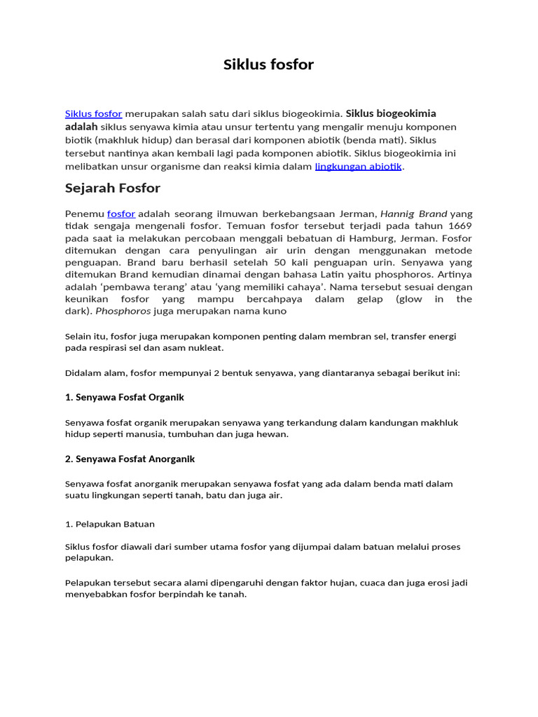 Siklus Fosfor | PDF