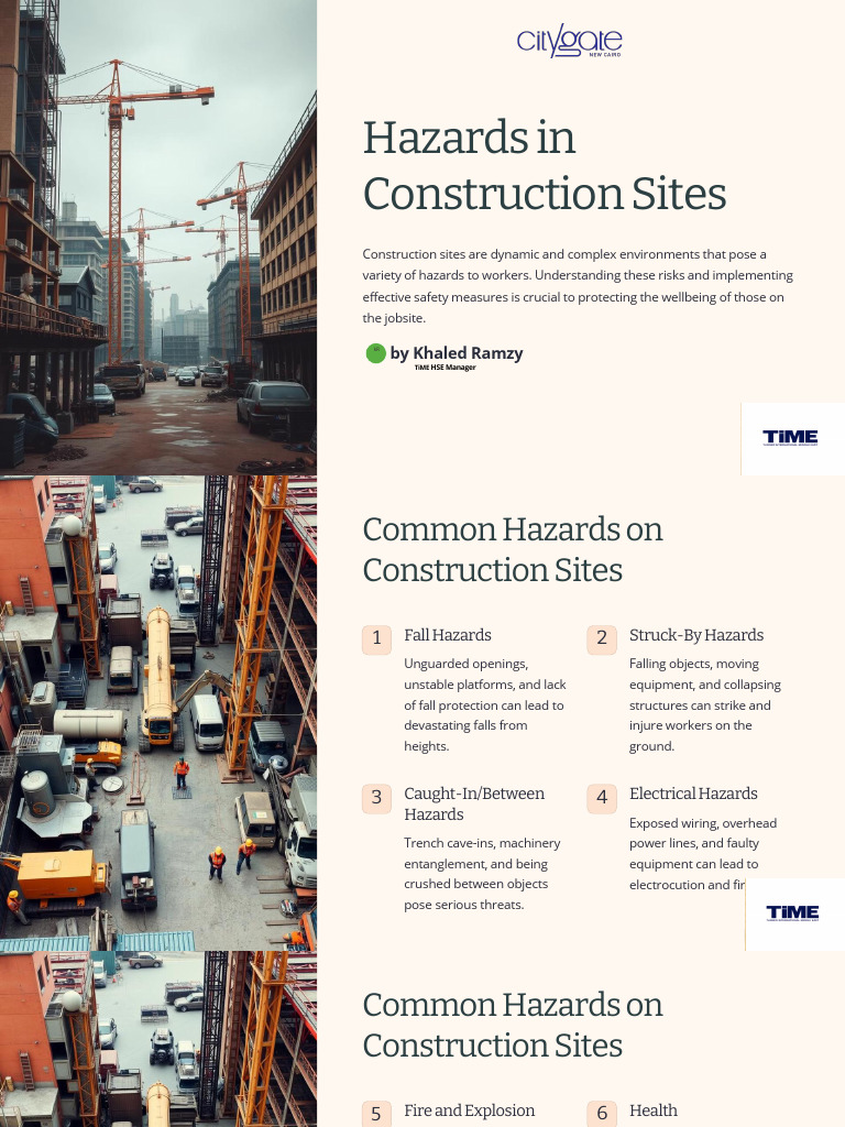 Construction Site Hazard Safety Guide | PDF | Housekeeping | Hazards