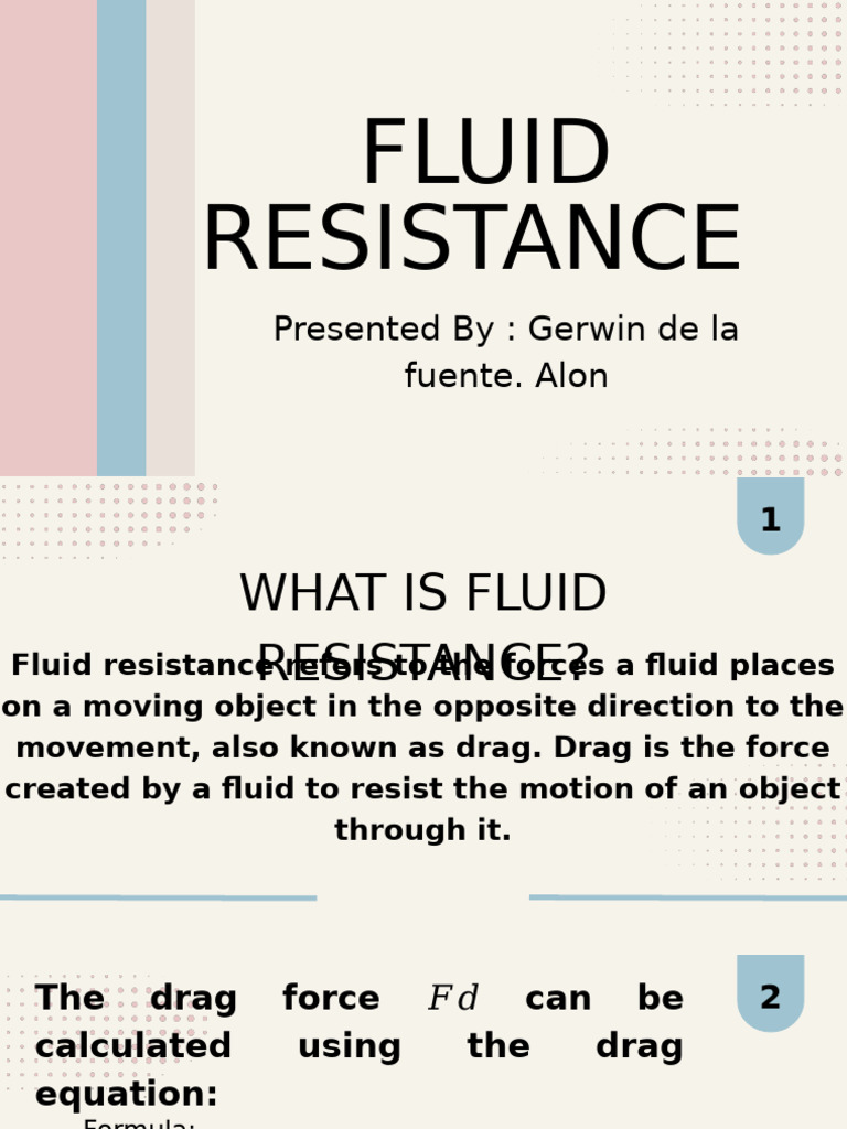 Fluid Resistance Basics | PDF