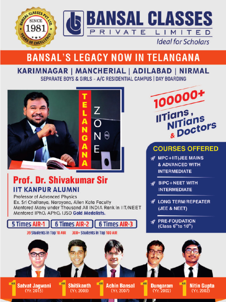 BANSAL JEE MAINS Top 20 Most Repetitive MPC Questions | PDF ...