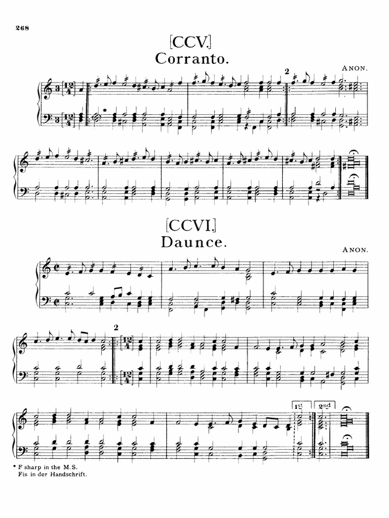 The Fitzwilliam Virginal Book - Corantos | PDF