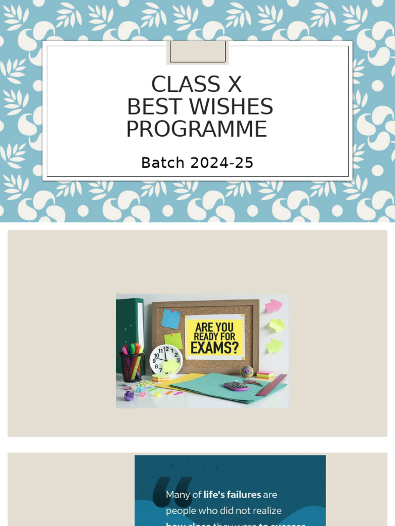 Class X Best Wishes Programme | PDF