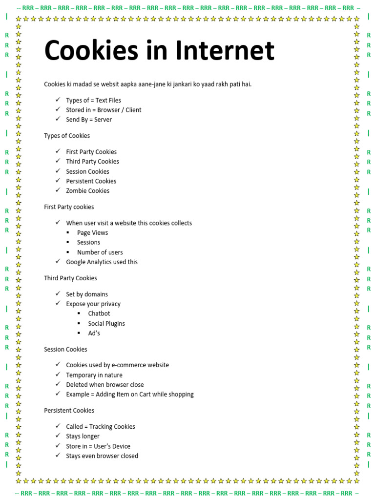 cookies | PDF | Http Cookie | World Wide Web