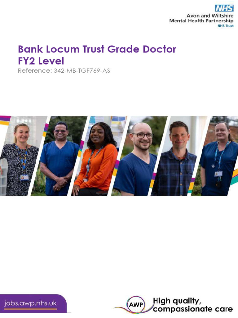 342-MB-TGF769-AS - Bank Locum Trust Grade Doctor FY2 Level Job ...