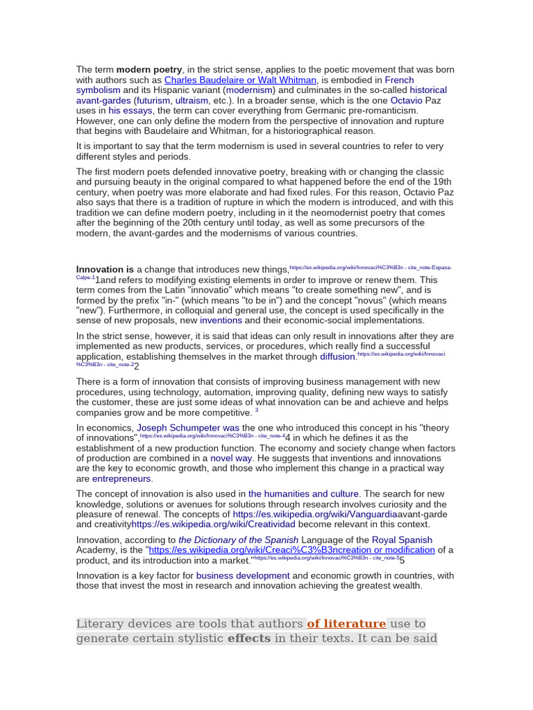 Modern Poetry and Literary Devices | PDF | Poetry | Innovation