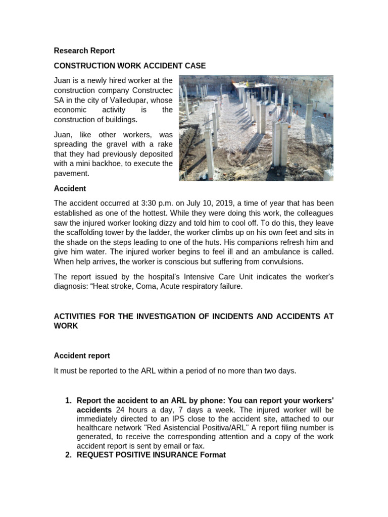 Construction Site Accident Analysis | PDF | Occupational Safety And ...
