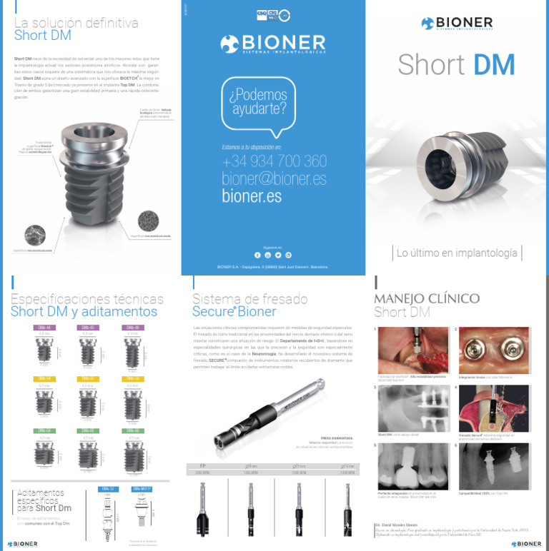 BIONER implante Short DM_tríptico | PDF | Especialidades Medicas