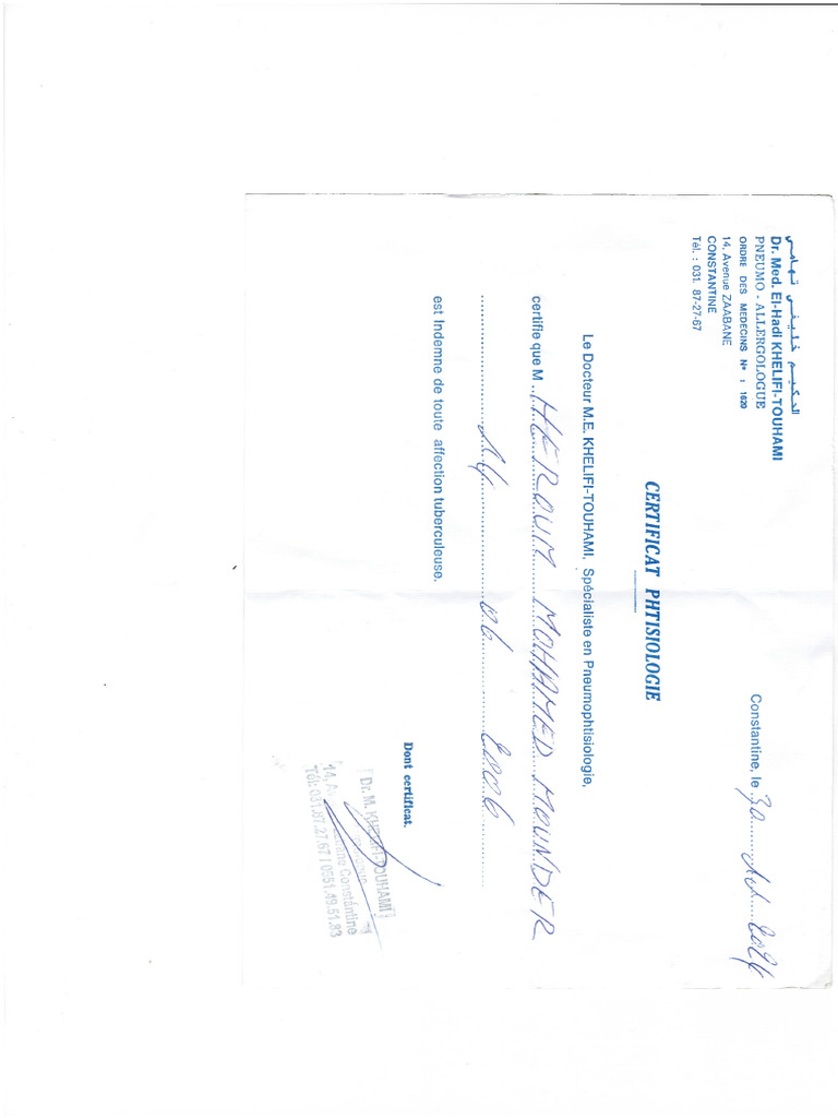 Certificat-T220 #2 | PDF