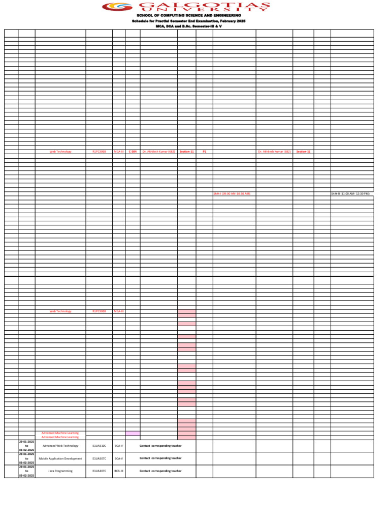 Updated Regular Practical Exam Date Sheet for BCA-MCA-BSC-MSC (Sem-V ... Updated Regular Practical Exam Date Sheet for BCA-MCA-BSC-MSC (Sem-V ...