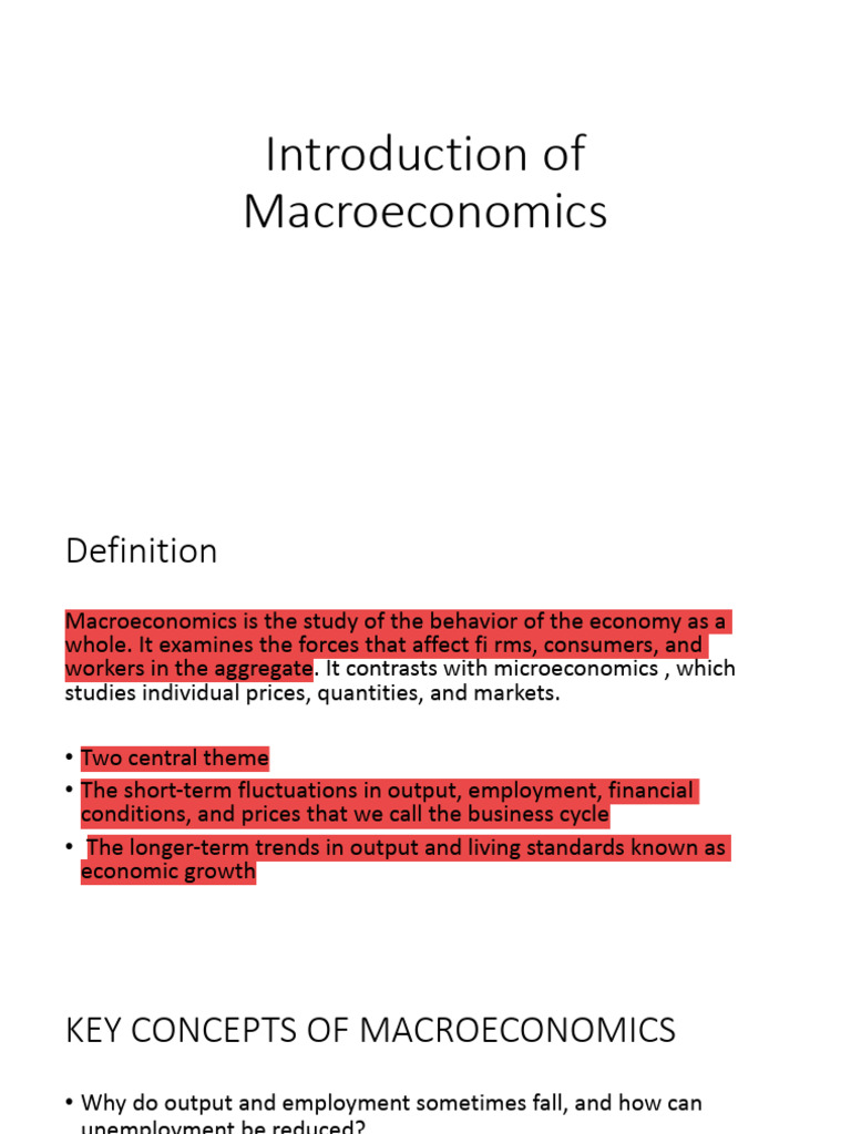 Intro to Macroeconomics Basics | PDF | Macroeconomics | Measures Of ...