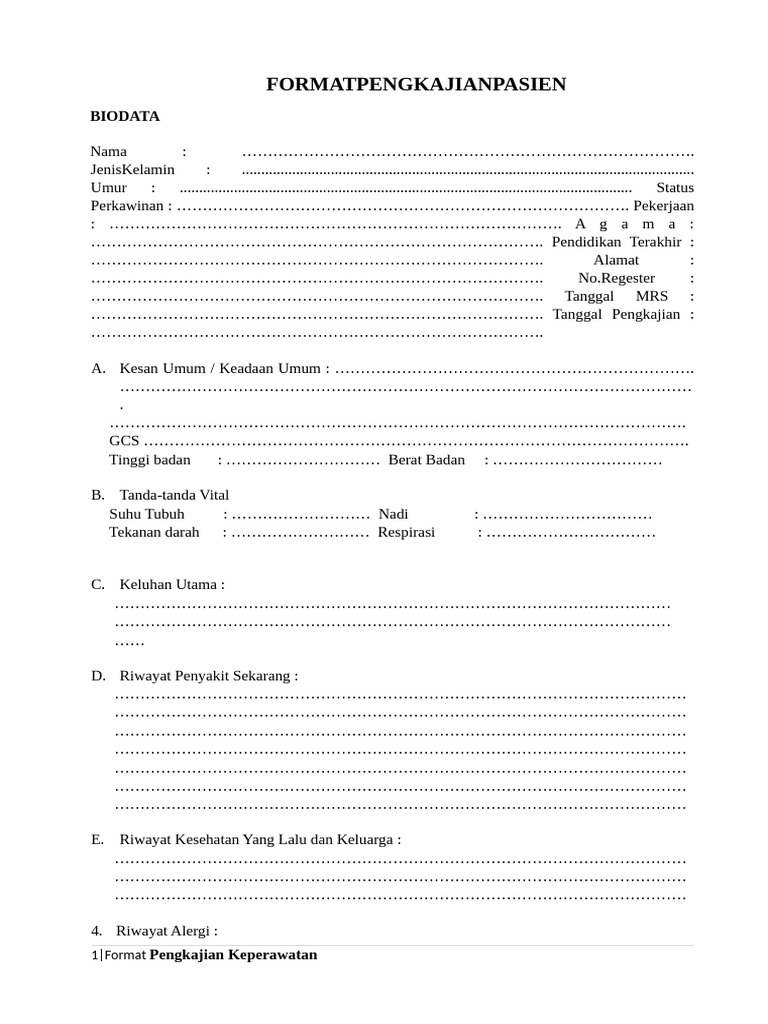 Format dokumentasi anamnesa head to toe (1) | PDF