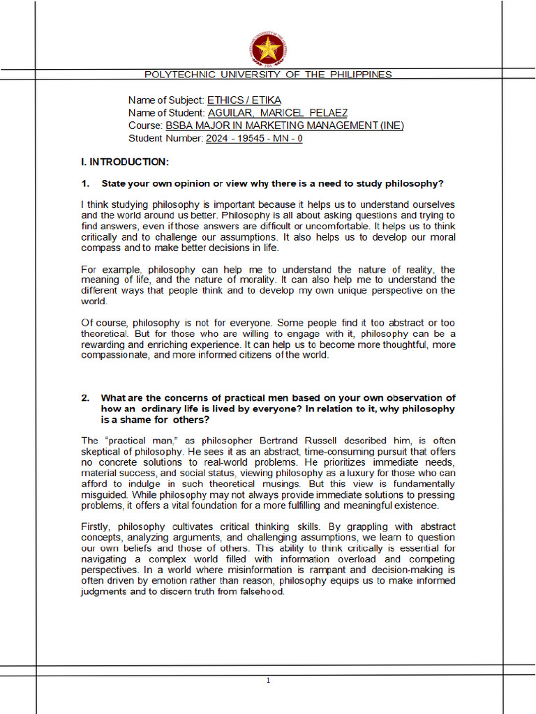 Ethics (Output) | PDF