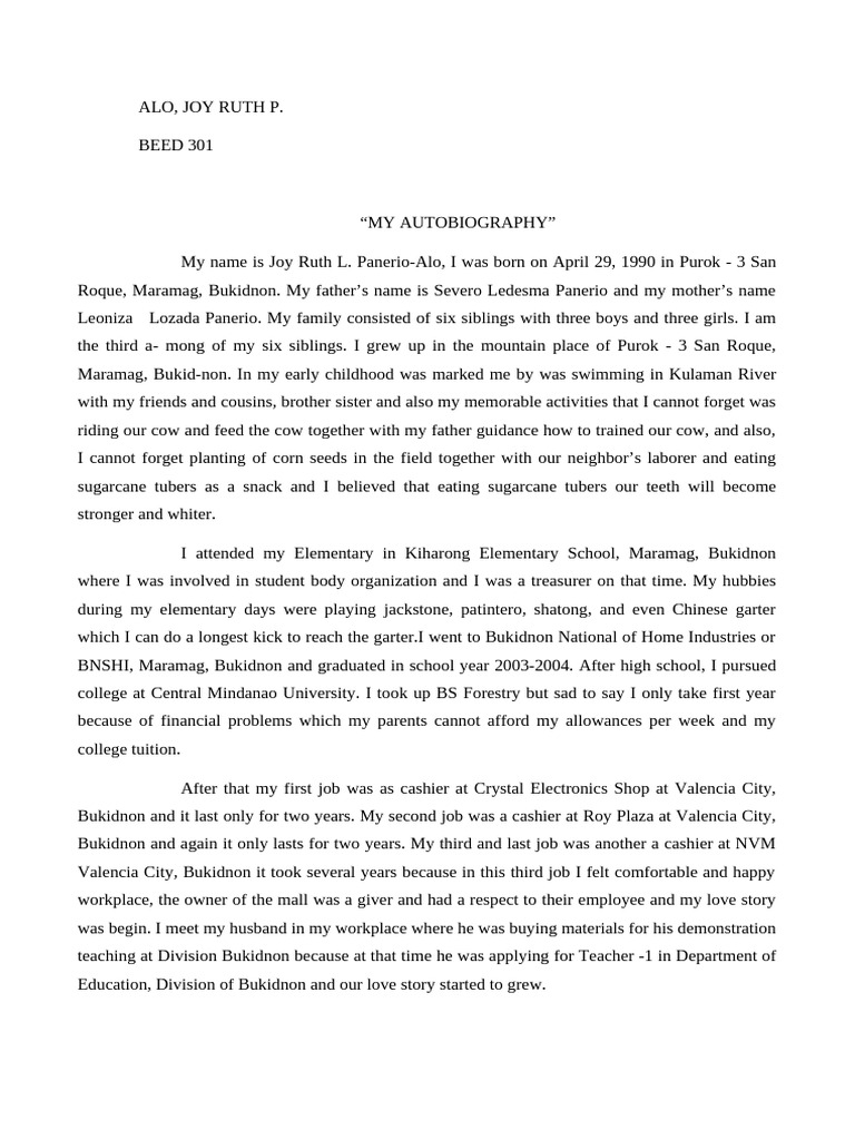 My Autobiography | PDF