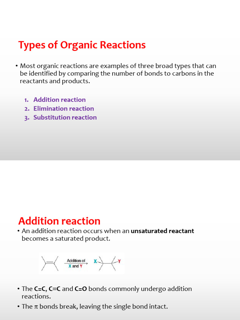Reactions of Organic Compounds (1) | PDF | Alkene | Chemical Reactions