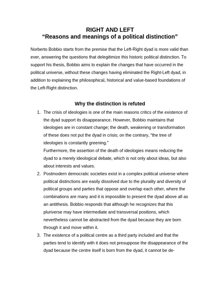 right and left | PDF | Egalitarianism | Right Wing Politics
