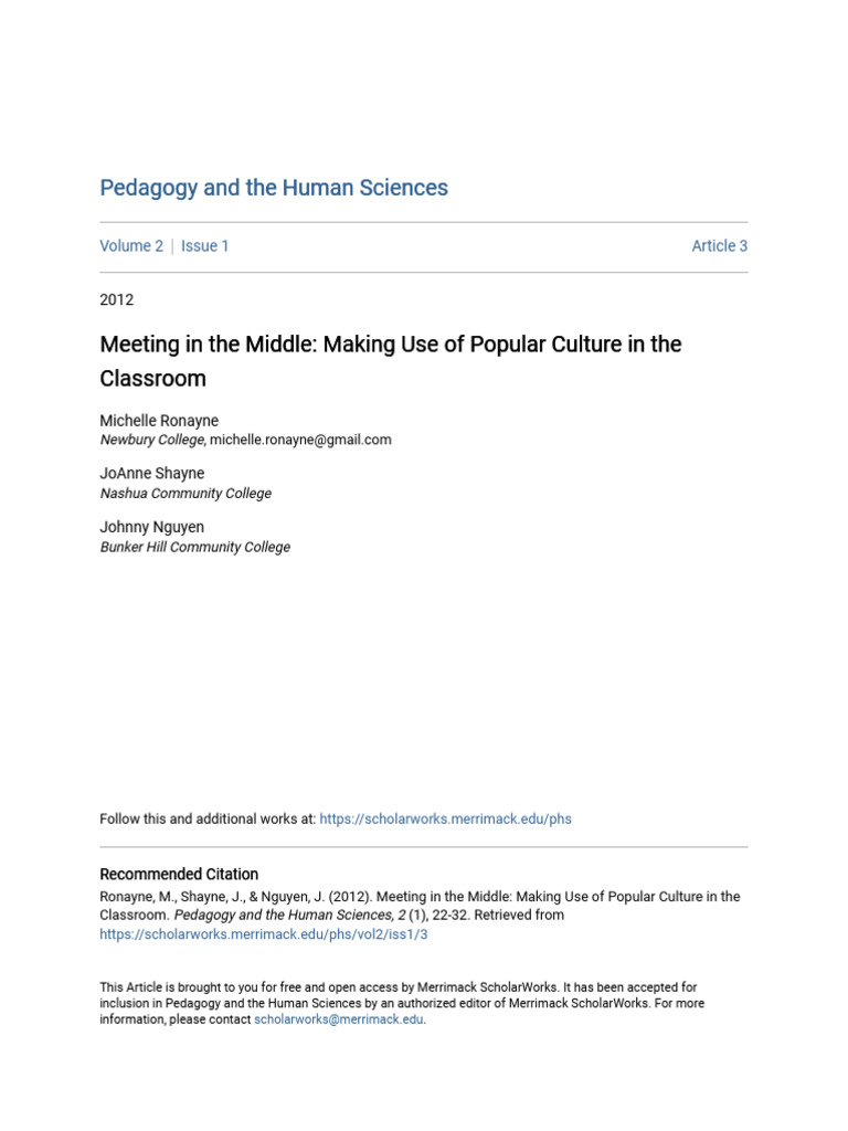 Engaging Students with Popular Culture | PDF | Psychology | Thought