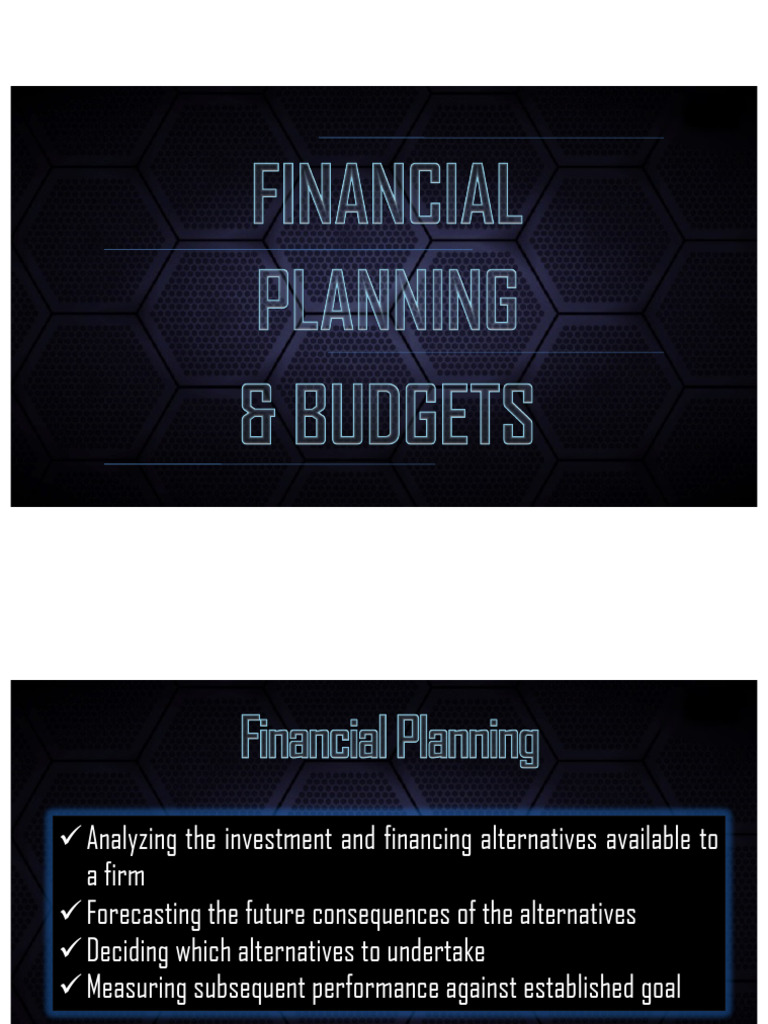 Chapter 7 Financial Planning and Budgets | PDF | Budget | Inventory