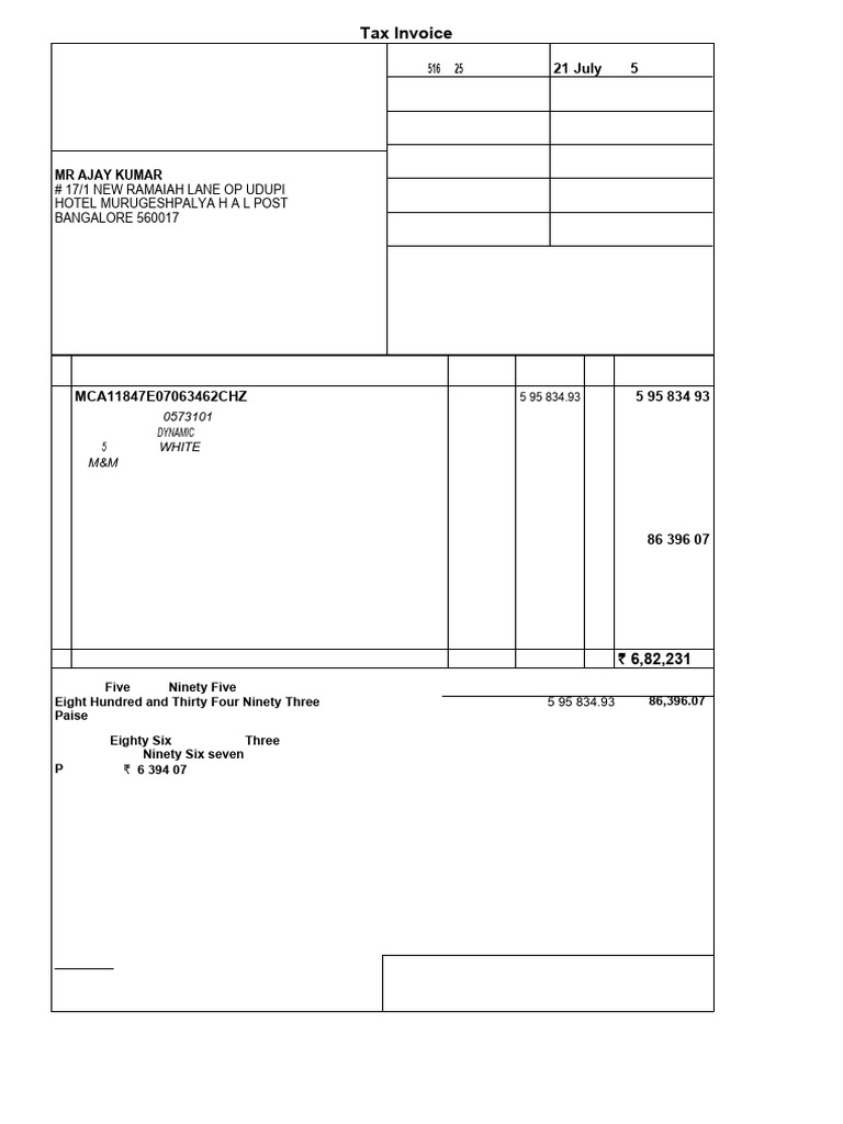 Ajay Invoice | PDF | Invoice | Value Added Tax