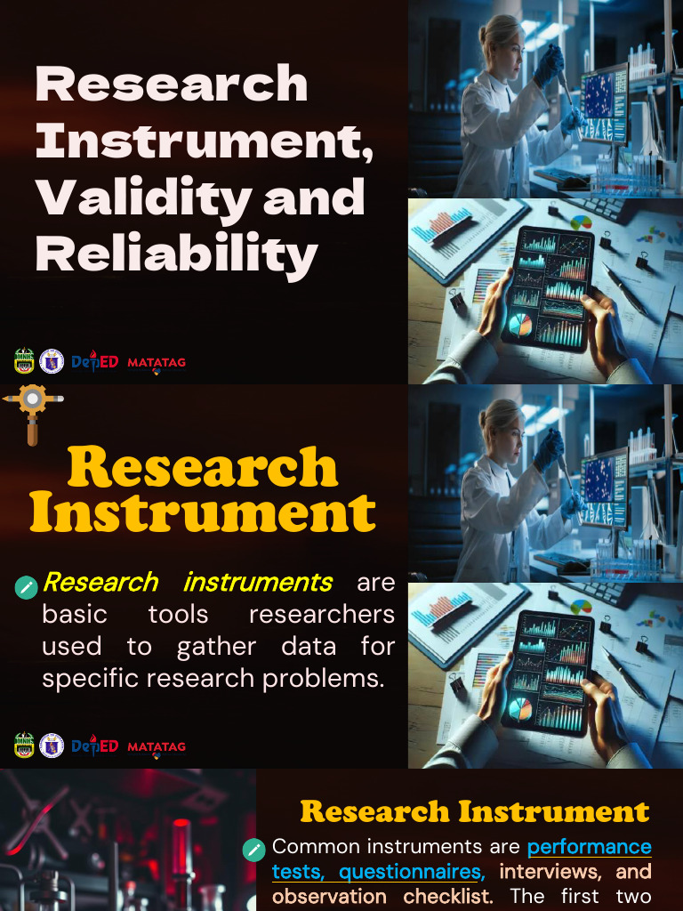 LESSON 3 Research Instrument Validity and Reliability | PDF | Validity (Statistics) | Evaluation