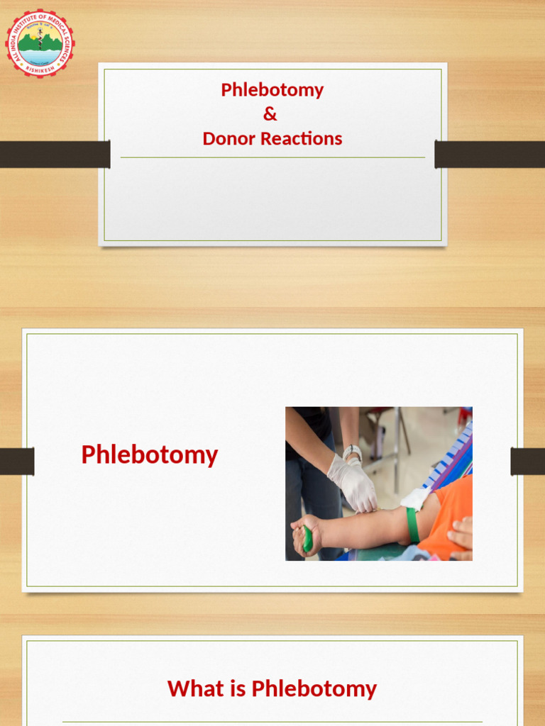 Plebotomy and Donor Reaction | PDF | Blood Donation | Thrombosis