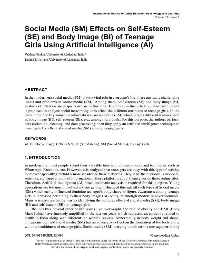 Social Media's Impact on Teen Girls' Self-Esteem | PDF | Body Image ...