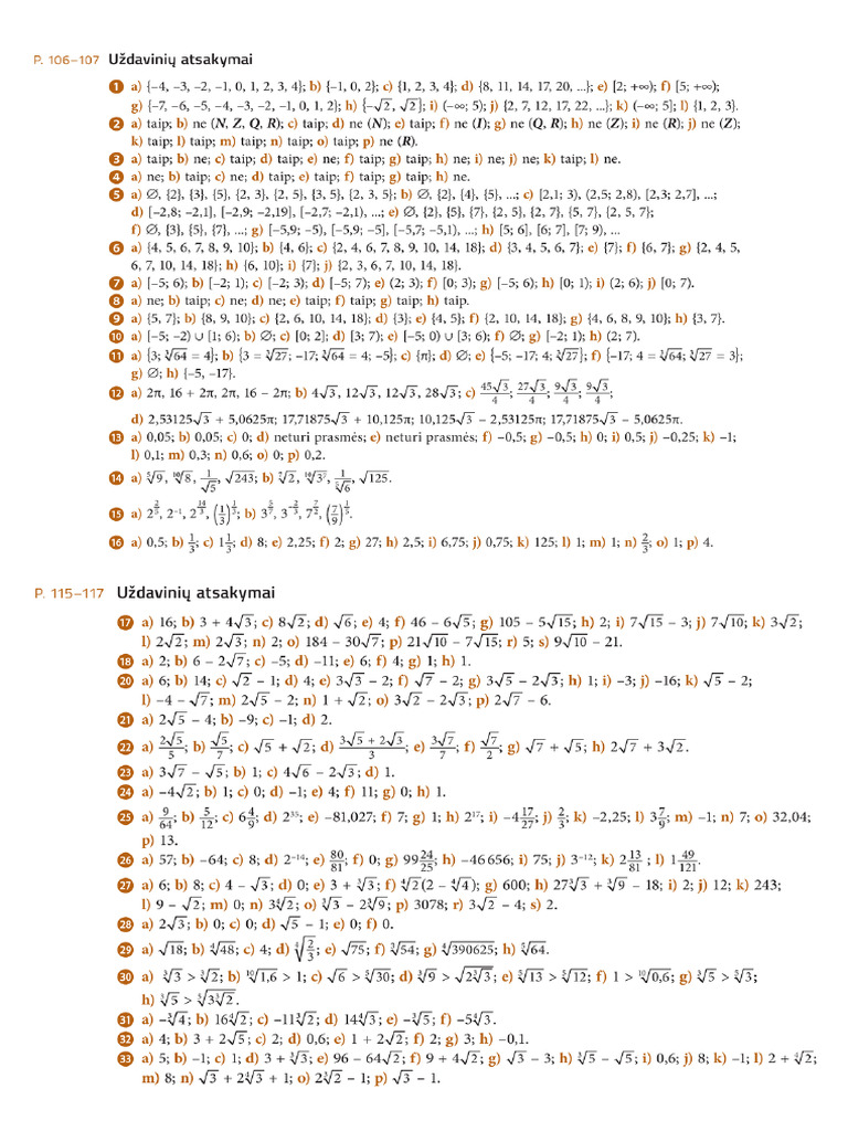 Atsakymai Vadovelio I Dalis 3 Skyrius | PDF