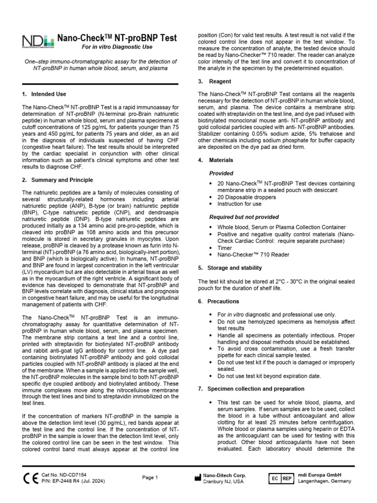 Nano Check™ NT proBNP Test | PDF