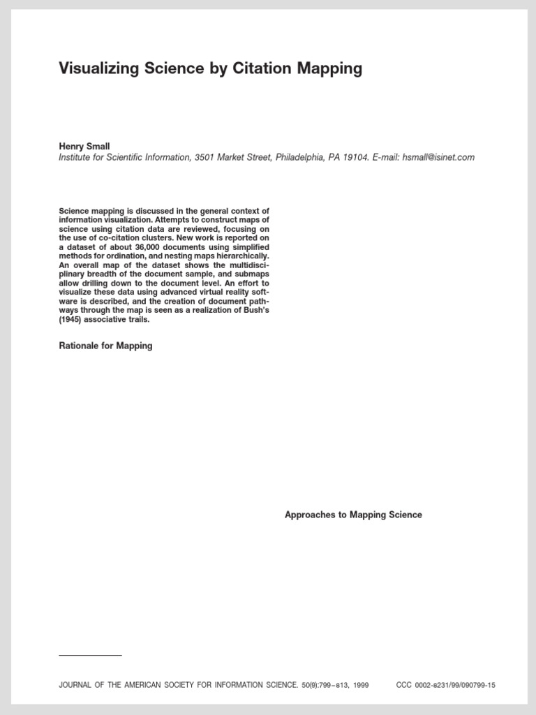 Visualizing Science by Citation Mapping | PDF | Cluster Analysis | Science