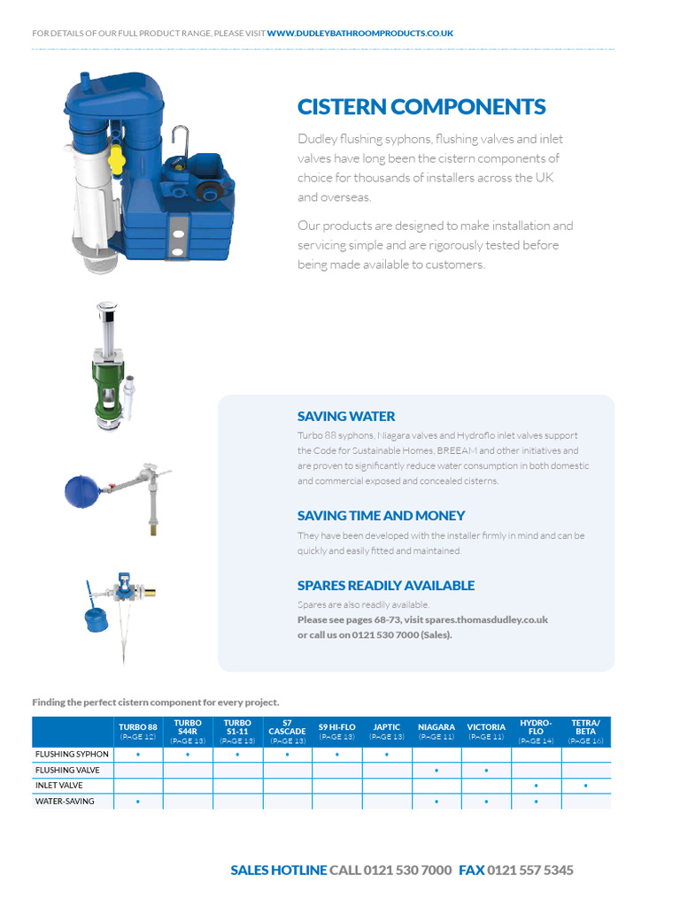 Dudley Cistern Components | PDF | Equipment | Manufactured Goods
