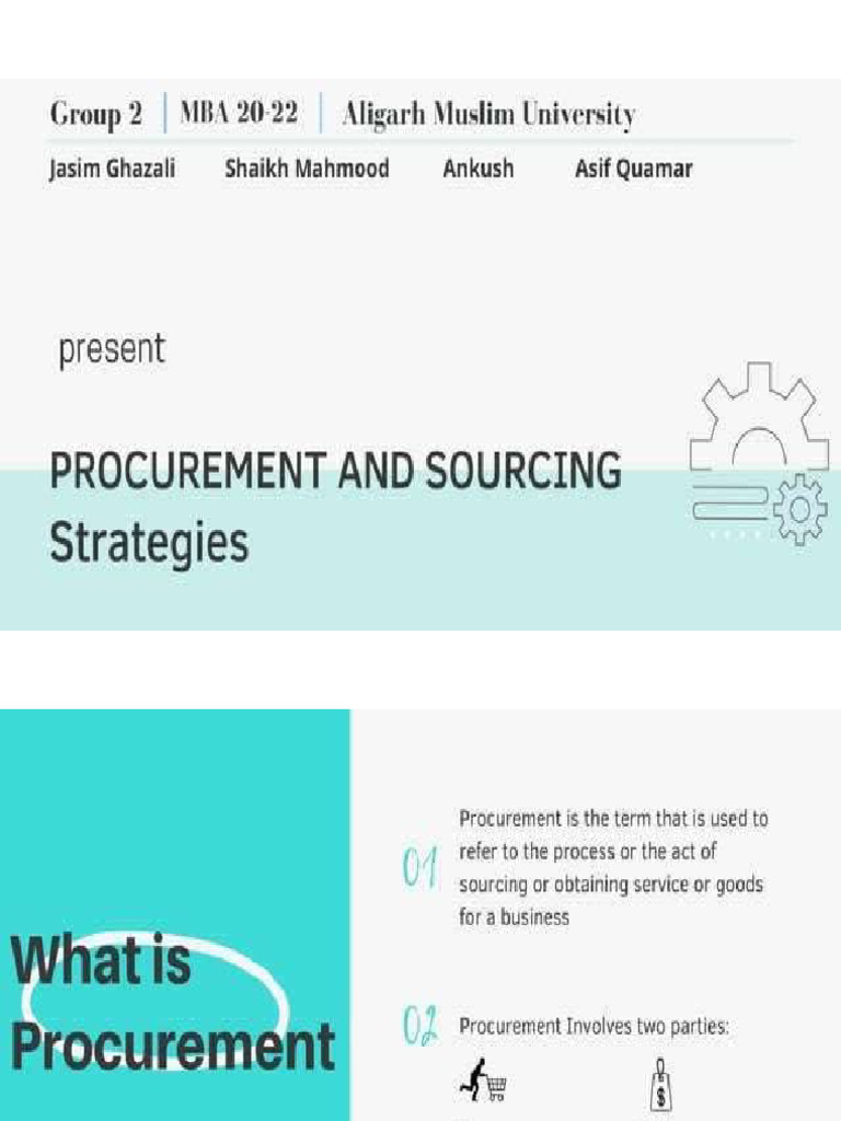 Module 3 Procurement and Sourcing Strategies | PDF