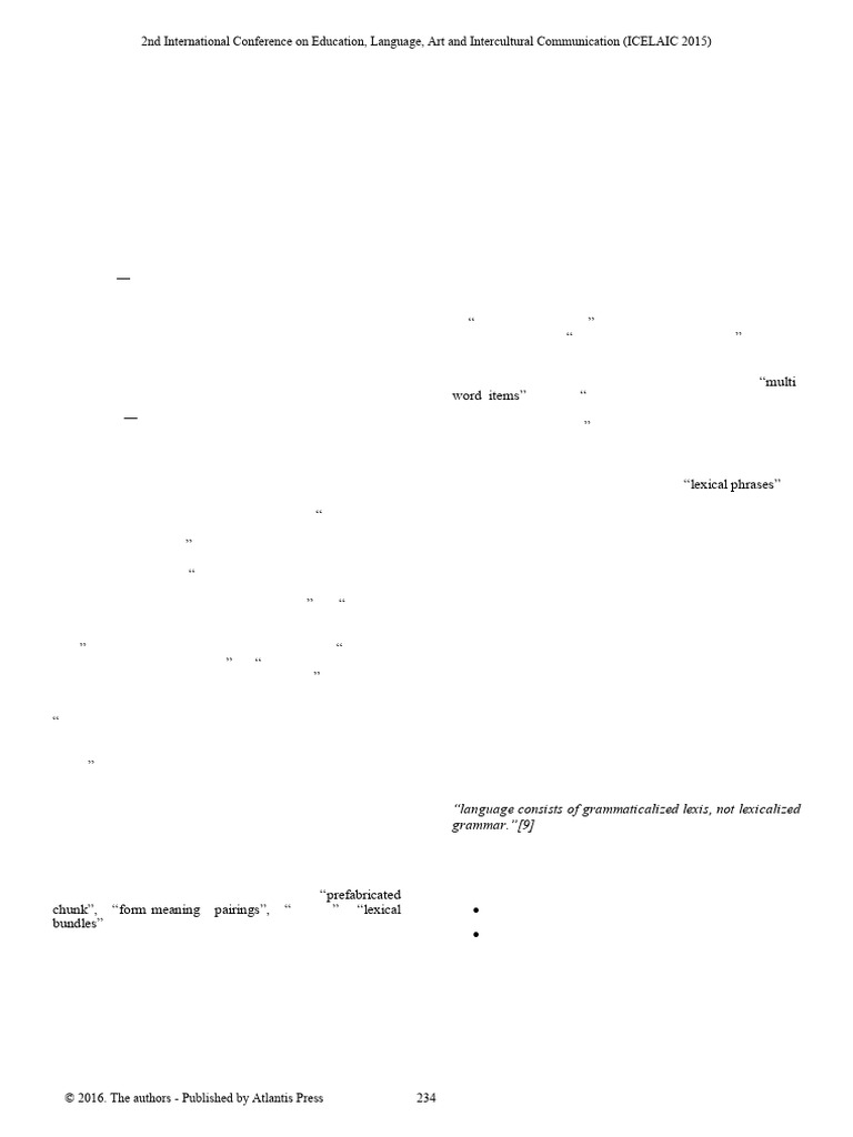 Lexical Chunks and Translation | PDF | Semantics | Linguistics