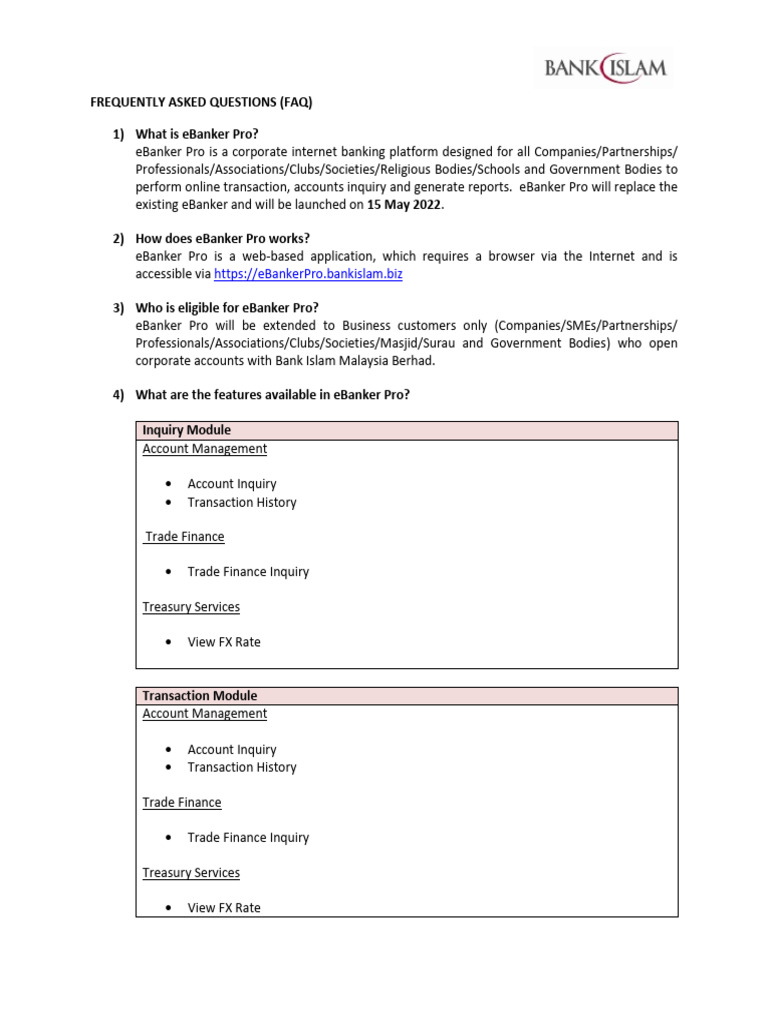 eBanker Pro: Corporate Banking FAQ | PDF | Cyberwarfare | Security