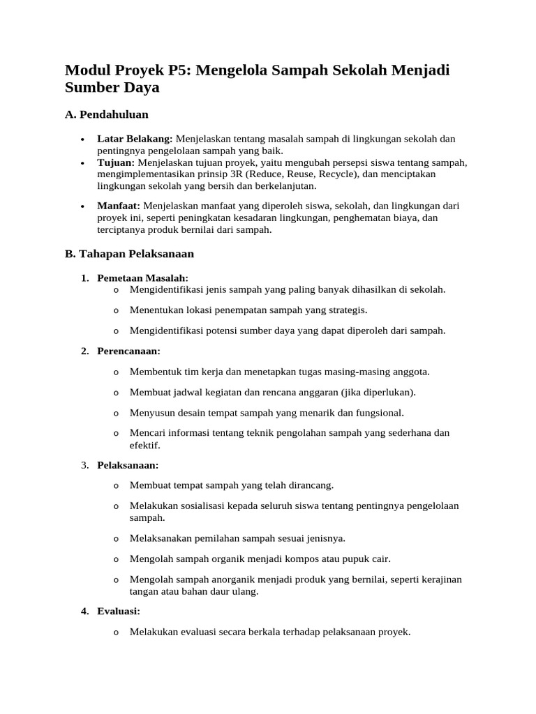 Modul Proyek P5 hidup berkelanjutan | PDF