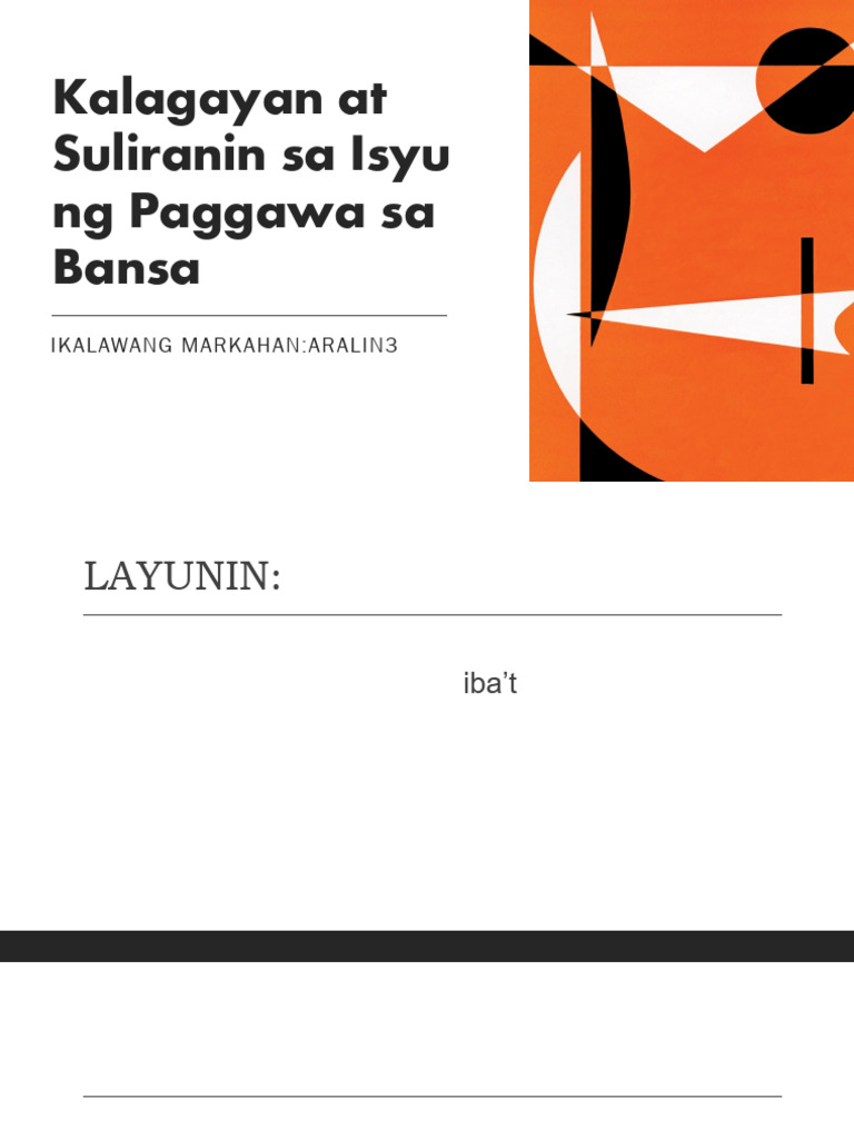 Kalagayan at Suliranin Sa Isyu NG Paggawa | PDF