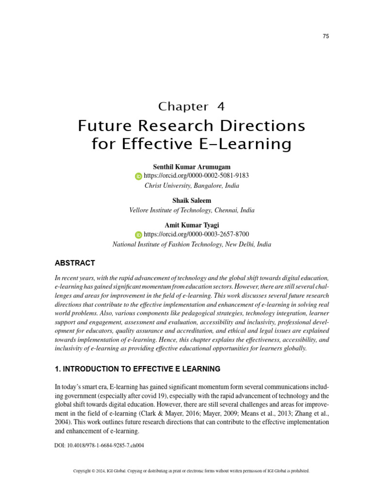 Arumugam Et Al. - 2023 - Future Research Directions For Effective E-Learning | PDF | Educational ...