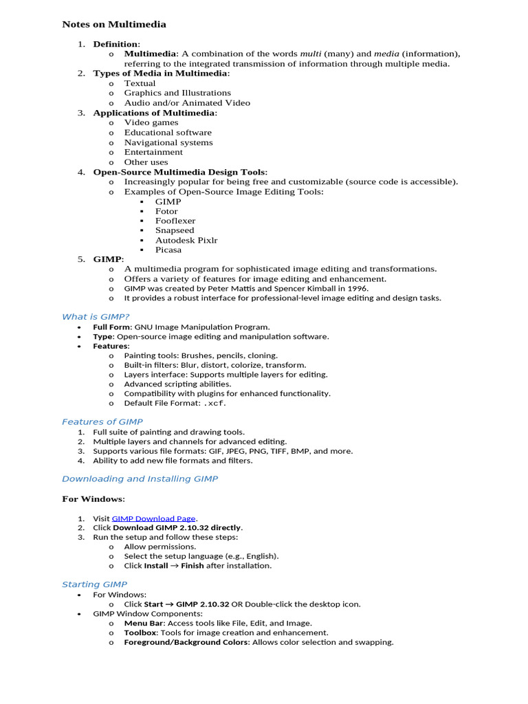 GIMP | PDF | Image Editing | Window (Computing)