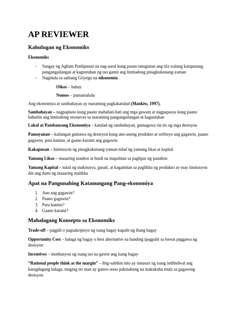 Ap Reviewer | PDF