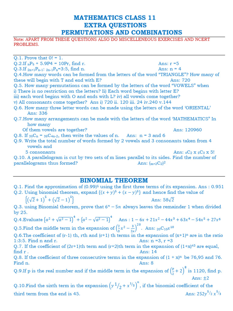 Class 11 Practice Set | PDF | Mathematical Analysis | Discrete Mathematics