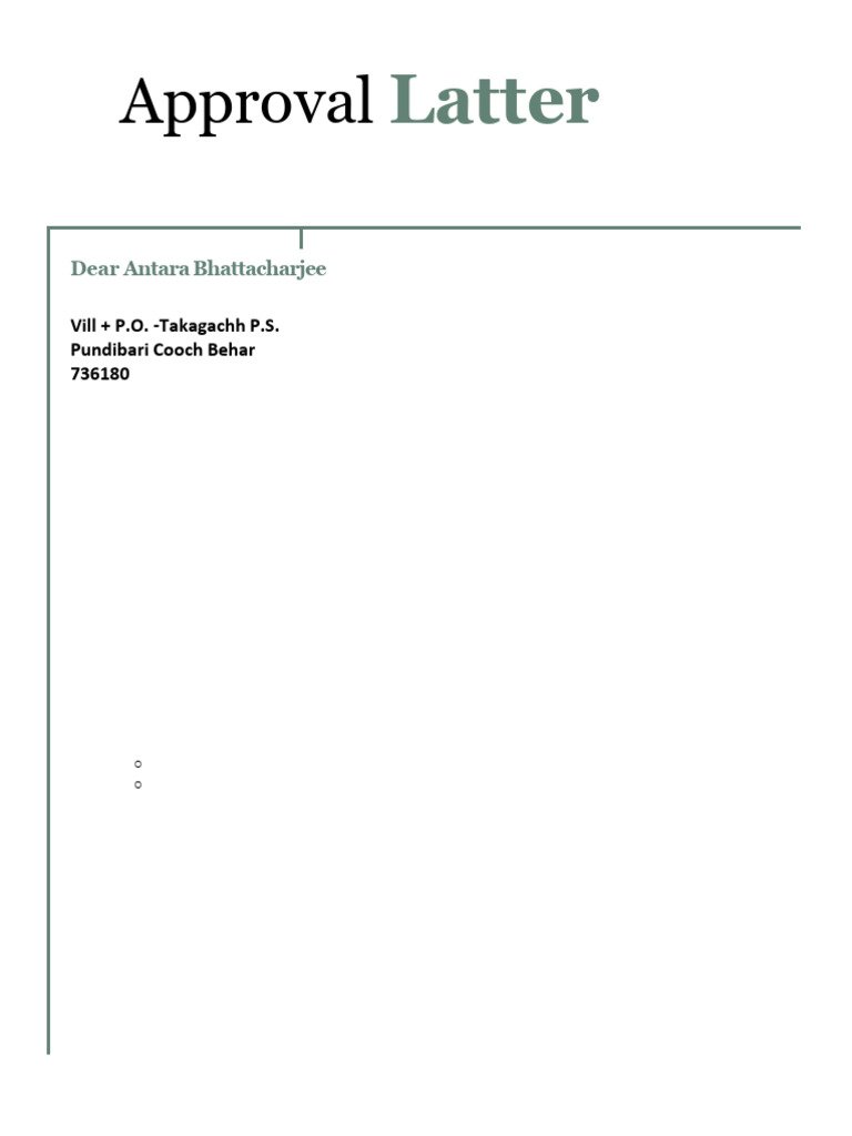 Approval Latter | PDF