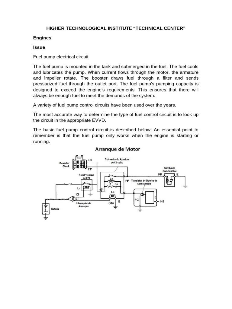Electric Circuit Fuel Pump | PDF