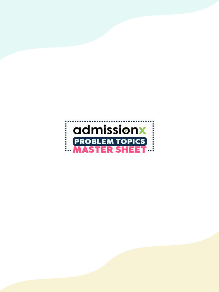 Problem Topic Master Sheet | PDF