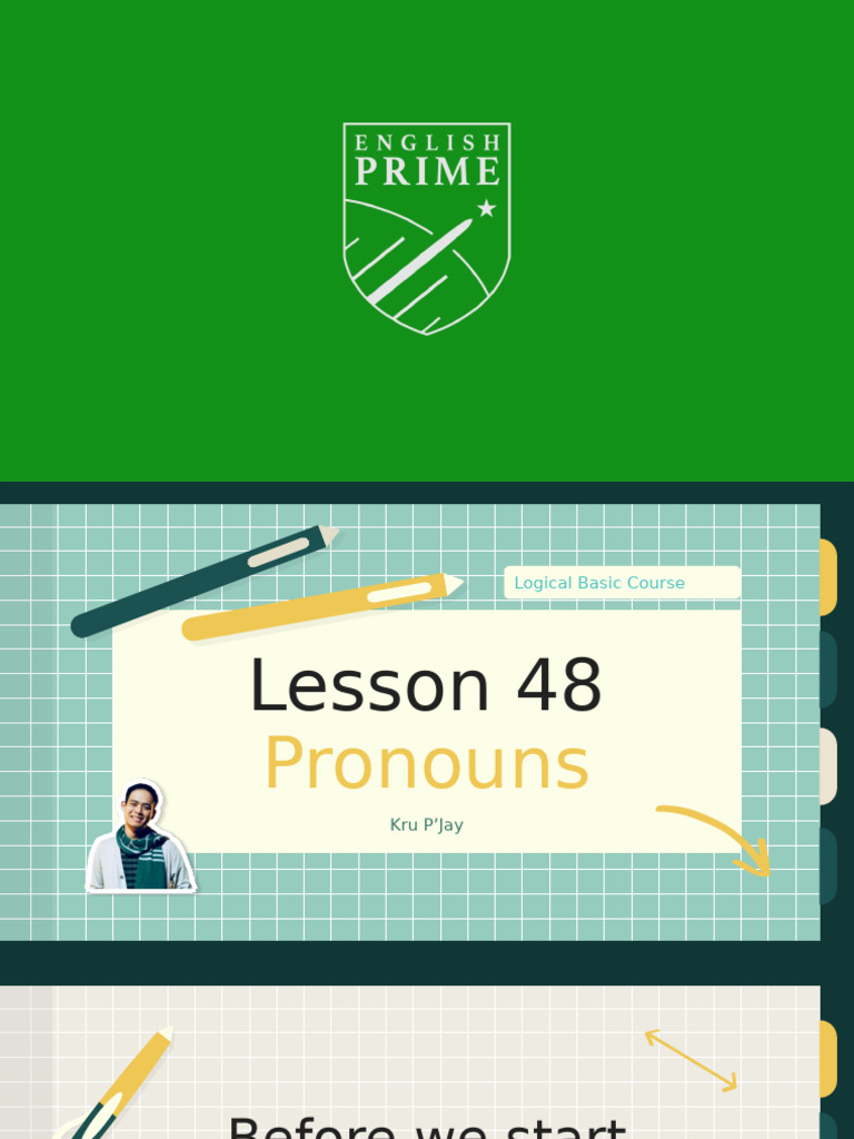 Logical Basic Lesson 48 Pronouns | PDF | Verb | Pronoun