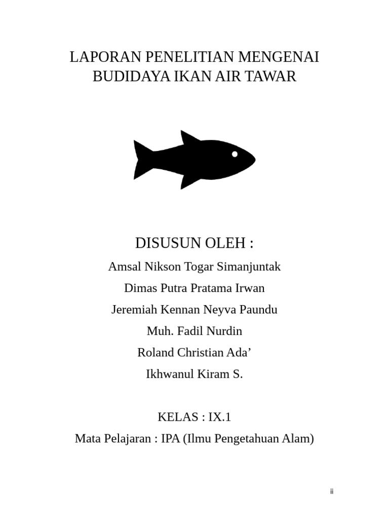 Laporan Budidaya Ikan Air Tawar | PDF