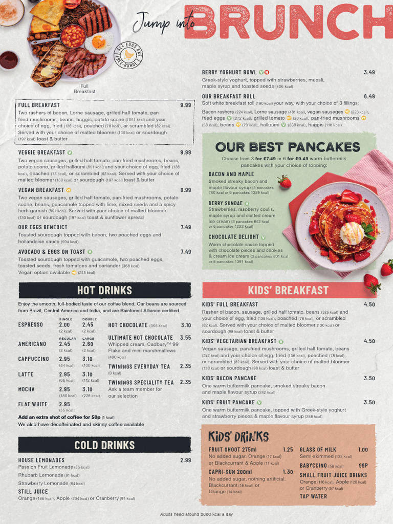 GK P&G Menu BRUNCH SCOTLAND SS24 PB2 2024 | PDF | Pancake | Bacon